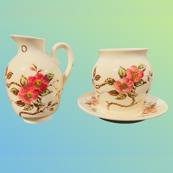 NASCO | Art | Vintage Nasco Springtime Creamer And Jam Jar Setmid2th ...